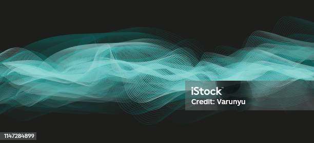 Konsep Green Digital Sound Wave Background Teknologi Dan Diagram