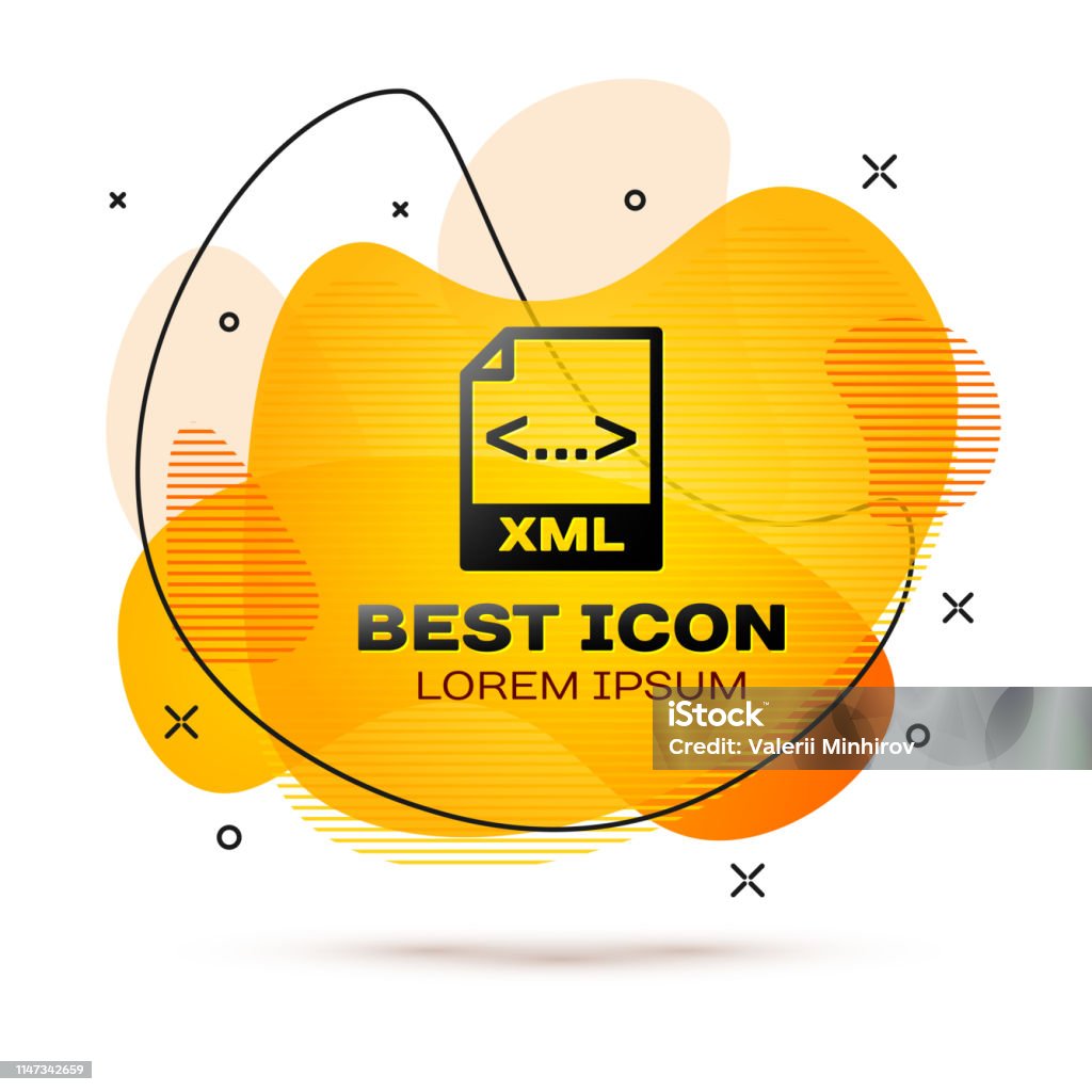 Black Xml File Document Icon Download Xml Button Icon Isolated On White Background Xml File