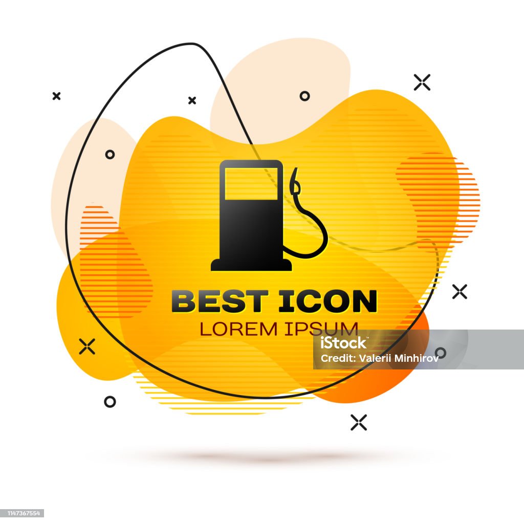 Ikon Bensin Hitam Atau Pom Bensin Terisolasi Pada Latar Belakang Putih