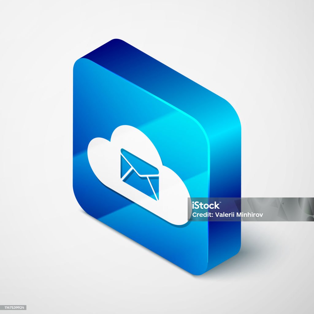 Isometric Cloud Mail Server Icon Isolated On White Background Cloud ... Isometric Cloud Mail Server Icon Isolated On White Background Cloud ...