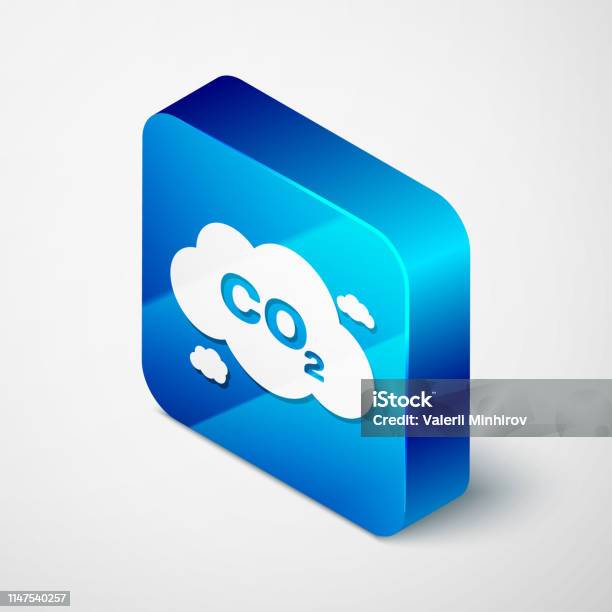 Émissions De Co2 Isométriques Dans Licône De Nuage Isolé Sur Fond Blanc