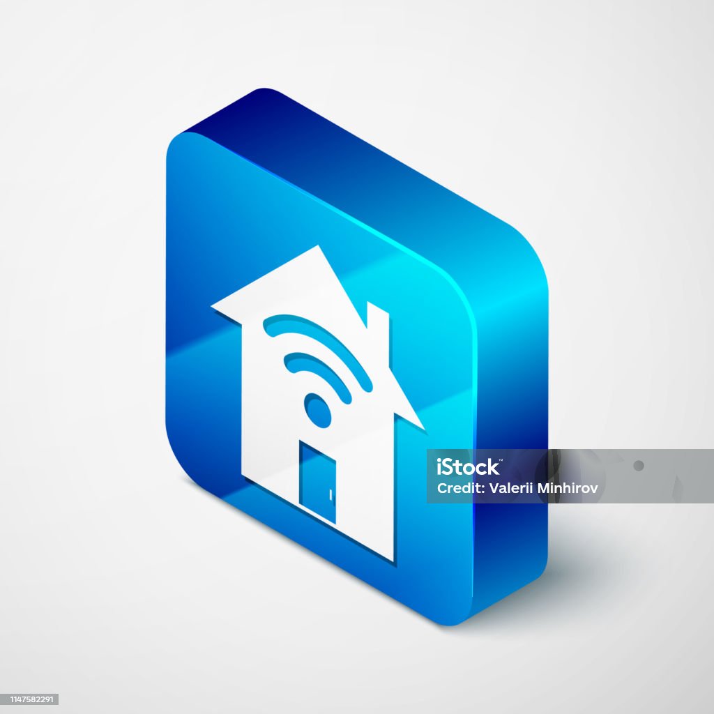 Rumah Pintar Isometrik Dengan Ikon Wifi Terisolasi Pada Latar Belakang ... Rumah Pintar Isometrik Dengan Ikon Wifi Terisolasi Pada Latar Belakang ...