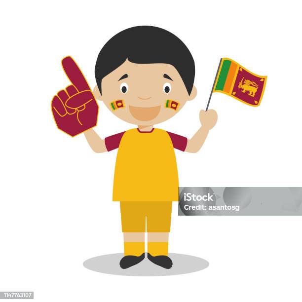 Penggemar Tim Olahraga Nasional Dari Sri Lanka Dengan Bendera Dan ... Penggemar Tim Olahraga Nasional Dari Sri Lanka Dengan Bendera Dan ...