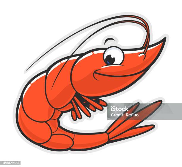 Crevettes Mignonnes Drôles Vecteurs Libres De Droits Et Plus Dimages