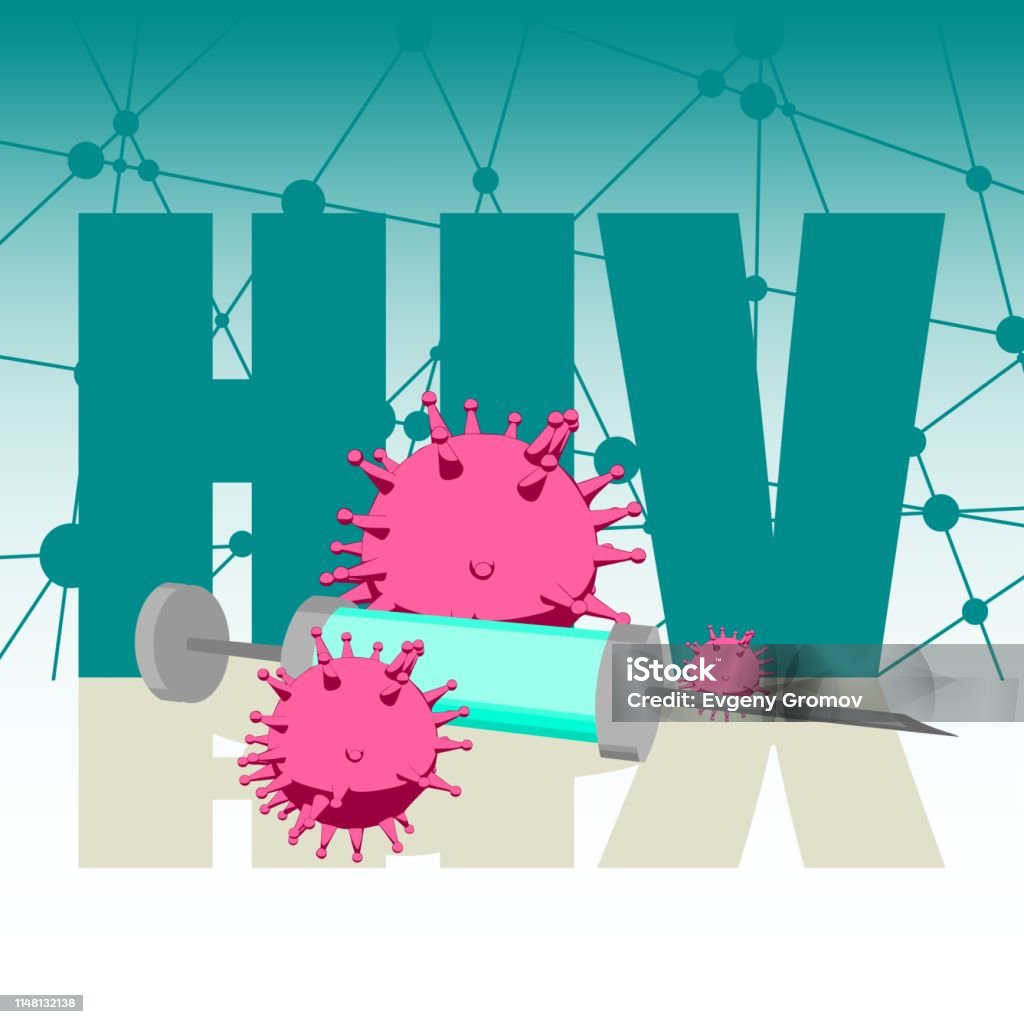 Vetores De Vírus E Seringa Da Doença De Hiv E Mais Imagens De Aids