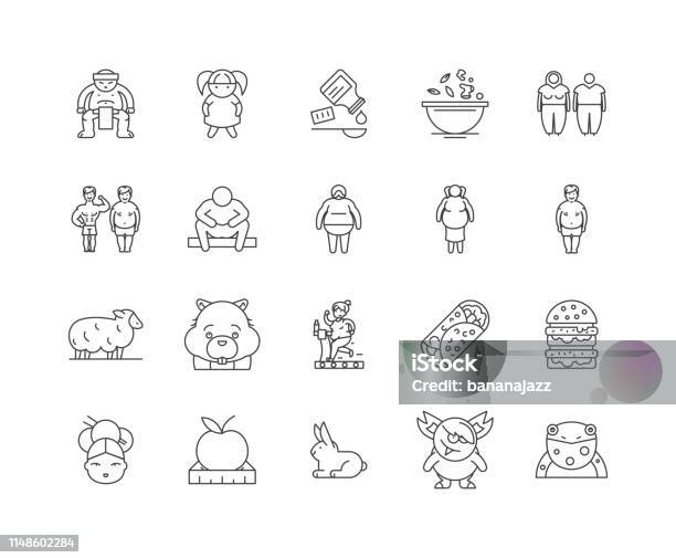 Ikon Garis Lemak Tanda Set Vektor Konsep Ilustrasi Kerangka Ilustrasi ... Ikon Garis Lemak Tanda Set Vektor Konsep Ilustrasi Kerangka Ilustrasi ...