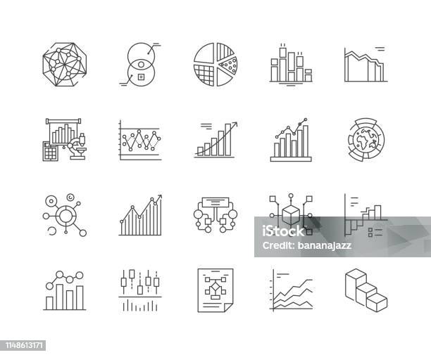 Ikon Garis Infografis Tanda Set Vektor Konsep Ilustrasi Kerangka