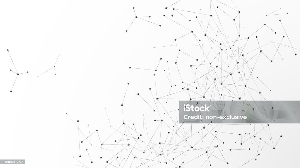 Abstract Network Nodes Nodes Connected In Web Plexus Atom Structure Vector Illustration Isolated