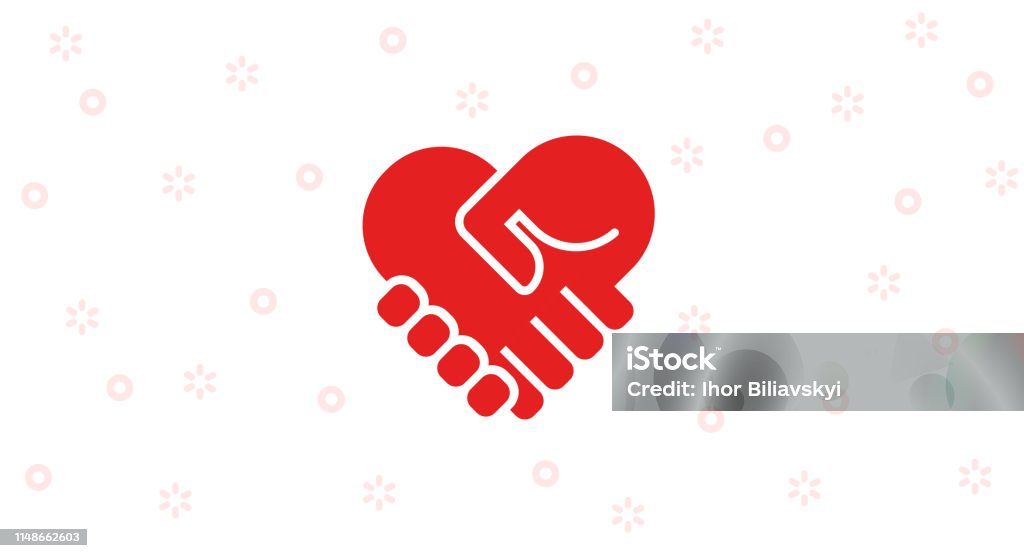 Icône De Coeur De Poignée De Main Isolée Sur Un Fond Blanc Design