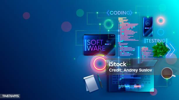 Software Development Coding Concept Programming Testing Code App Stock