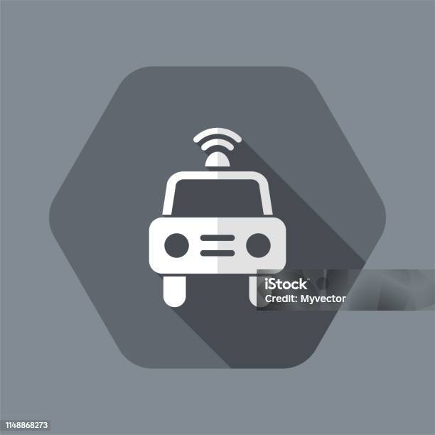 Illustration Vectorielle Dune Seule Icône De Voiture De Police Isolée