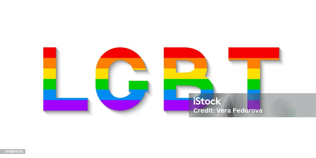 Vetores De Letras Coloridas Lgbt Letras Nas Cores Do Fundo Do Arcoíris