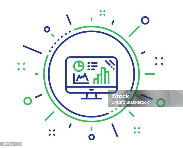 Icône De Ligne Graphique Analytique Signe De Histogramme Vecteur