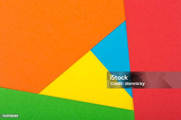 Kertas Warna Geometri Latar Belakang Komposisi Datar Dengan Nada Kuning