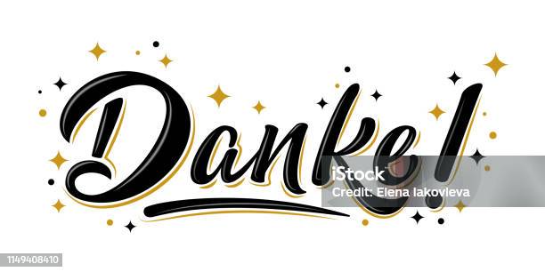 Ilustración De Letras Vectoriales Aisladas Con Estrellas Doradas Danke