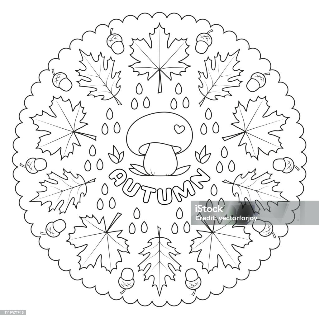 Coloriage Mandala Pour Les Enfants Avec Des Feuilles Dautomne