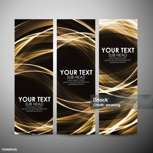 Abstract Gold Neon Lights Vector Vertical Banners Set Background Stock ... Abstract Gold Neon Lights Vector Vertical Banners Set Background Stock ...