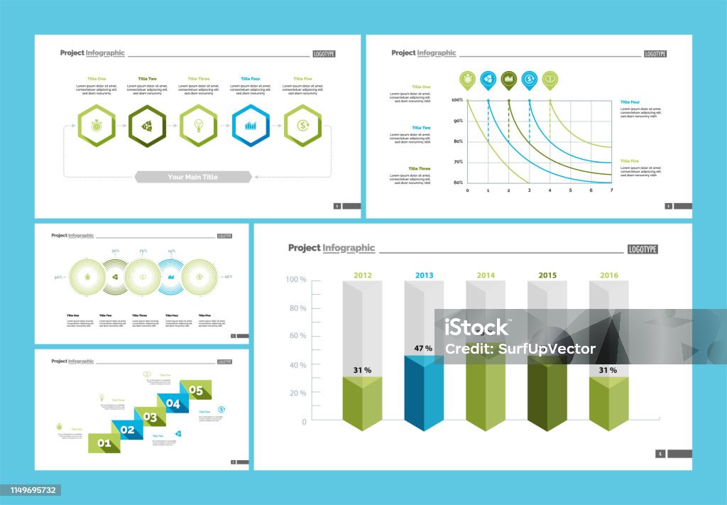 Ensemble De Diagrammes Infographiques De Concept De Workflow Et De
