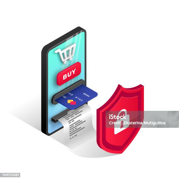 Online Payment Protection Concept Isolated Stock Illustration ... Online Payment Protection Concept Isolated Stock Illustration ...