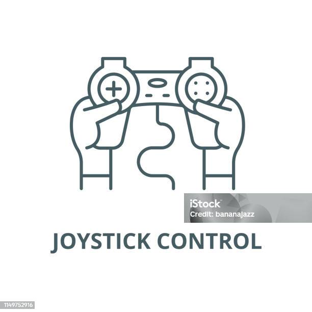 Ikon Garis Vektor Kontrol Joystick Konsep Linear Tanda Kerangka Simbol