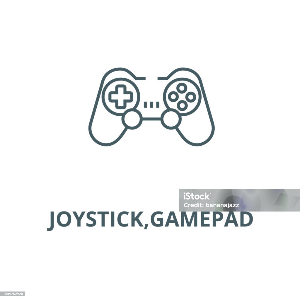 Joystick Ikon Garis Vektor Gamepad Konsep Linear Tanda Kerangka Simbol