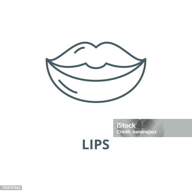 Ikon Garis Vektor Bibir Konsep Linear Tanda Kerangka Simbol Ilustrasi