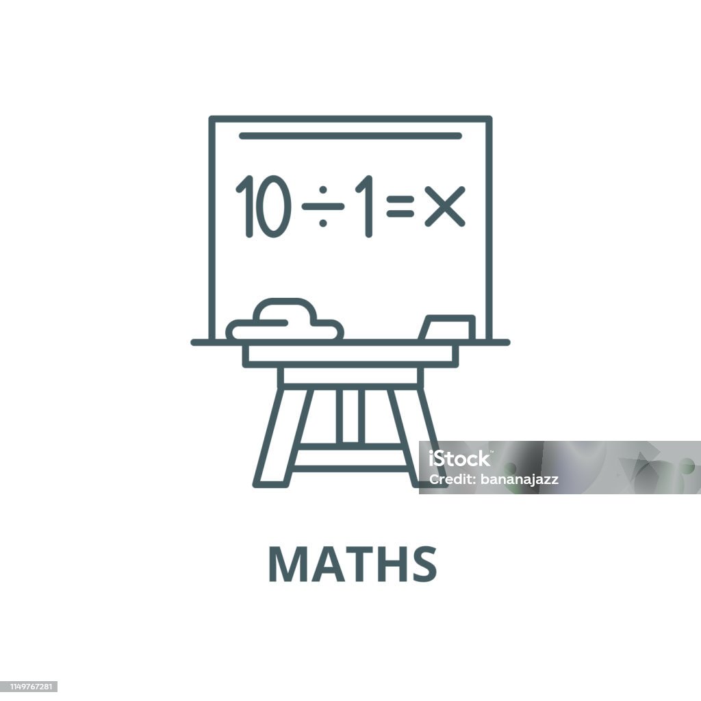 Ikon Garis Vektor Matematika Konsep Linear Tanda Kerangka Simbol