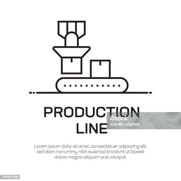 Ligne De Production Vector Line Iconicône De Ligne Mince Simple Élément