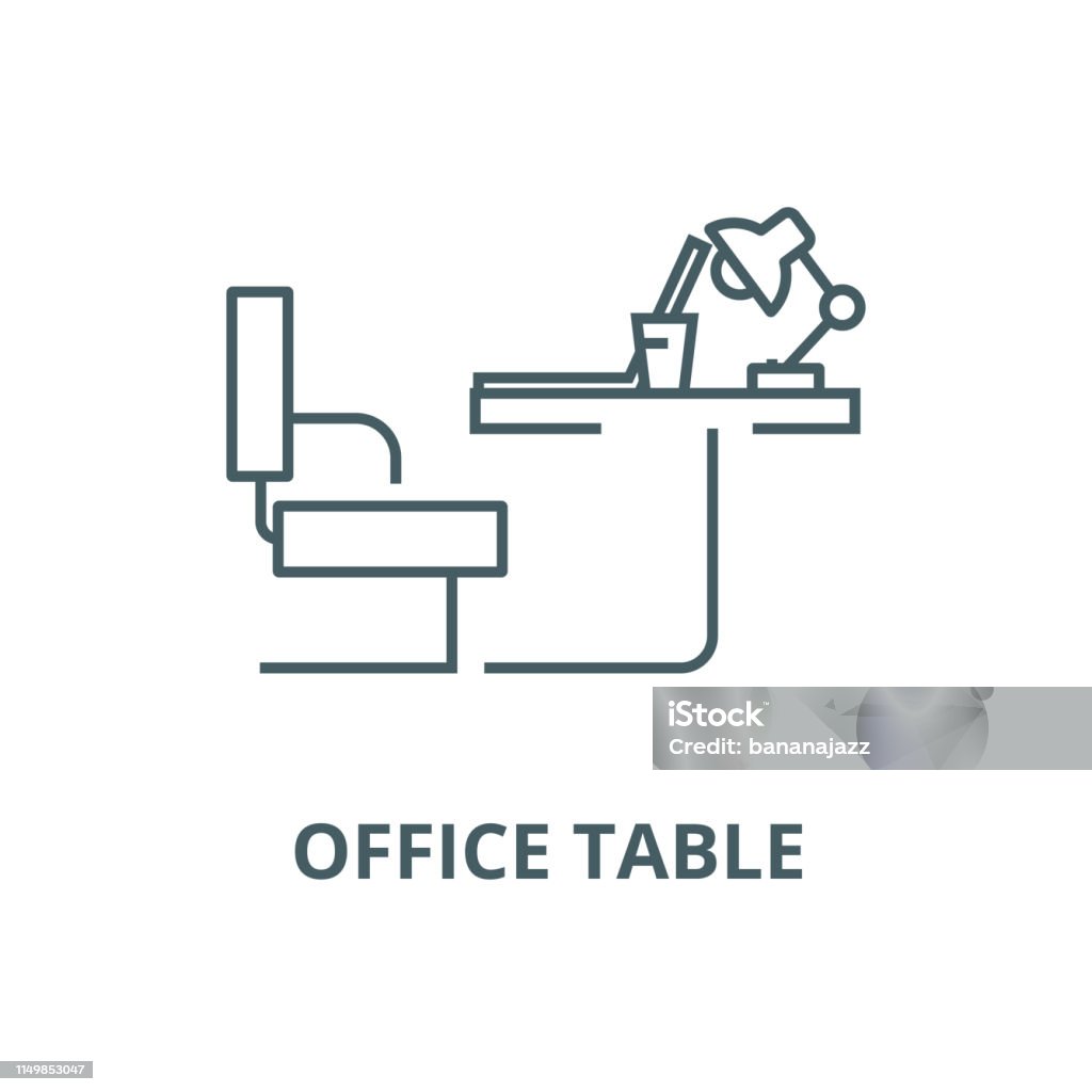 Ikon Garis Tabel Office Tanda Konsep Ilustrasi Vektor Kerangka Simbol