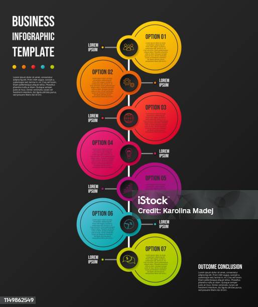 Infographe Daffaires Avec Des Icônesmodèle De Graphique Rond Vecteur