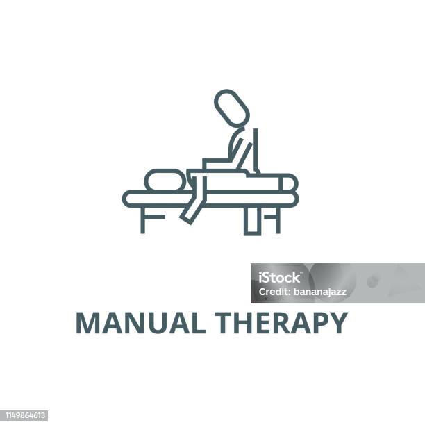 Thérapie Manuelle Massage Spa Icône De Ligne Vectorielle Dostéopathie