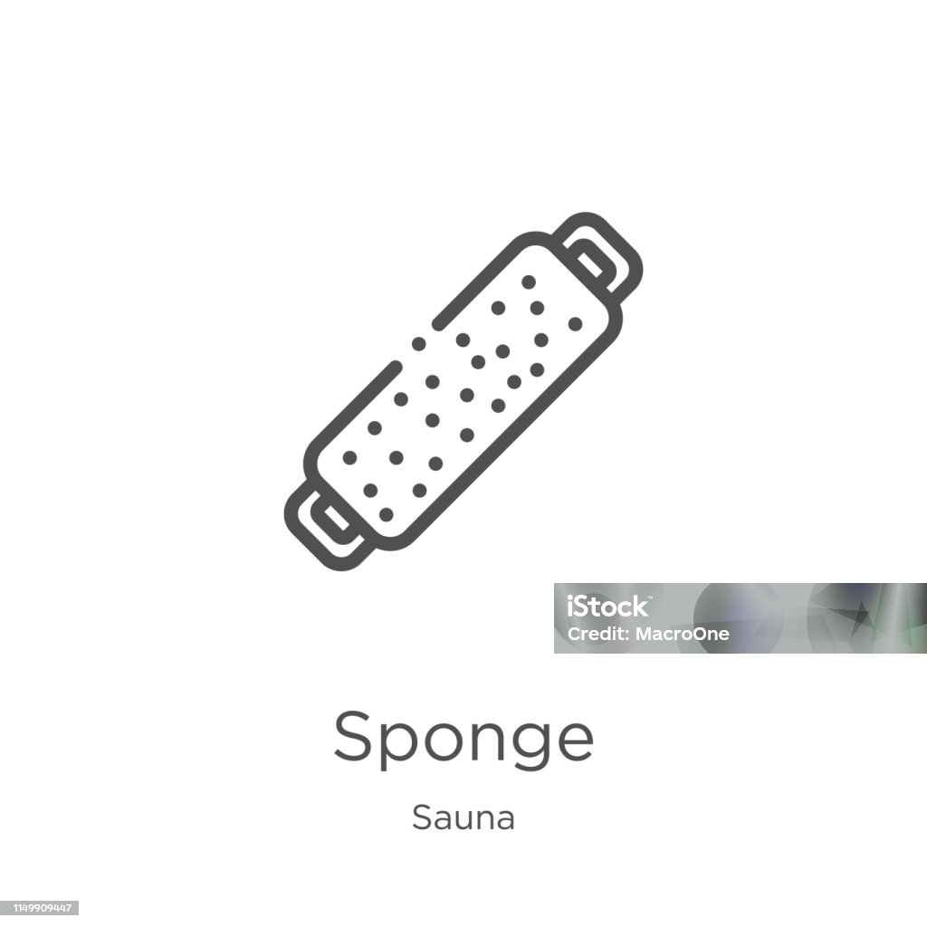 Vektor Ikon Spons Dari Koleksi Sauna Ilustrasi Vektor Ikon Garis Tipis