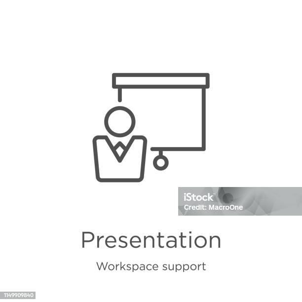 Presentation Icon Vector From Workspace Support Collection Thin Line