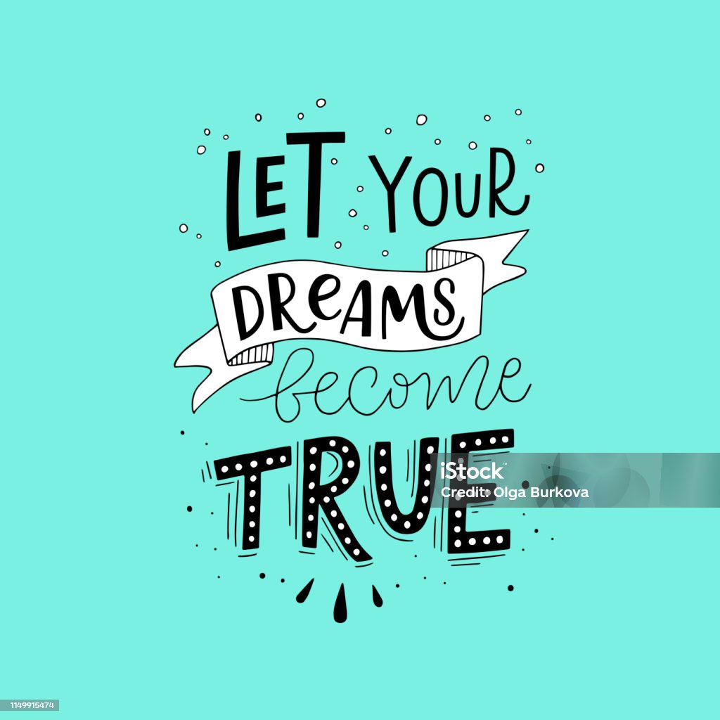 Vector Lettering Illustration Its Never Too Late To Start Stock