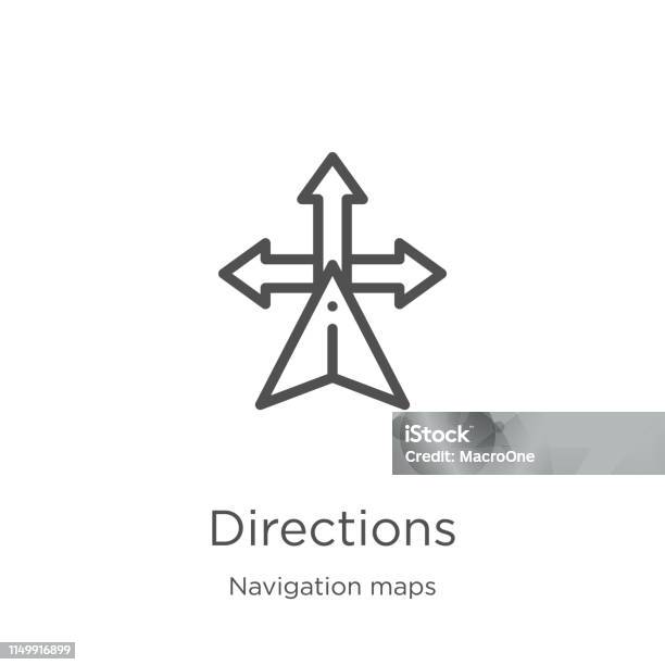 Directions Icon Vector From Navigation Maps Collection Thin Line