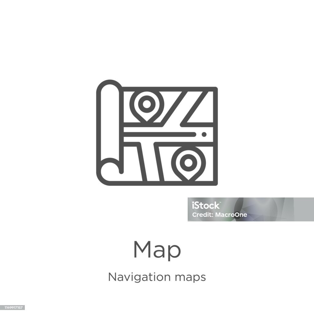 Map Icon Vector From Navigation Maps Collection Thin Line Map Outline