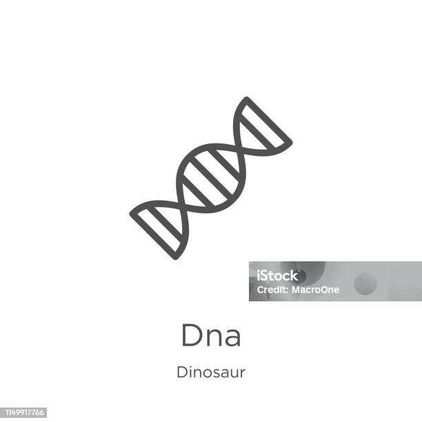 Vecteur Dicône Dadn De La Collection De Dinosaures Fine Ligne Adn
