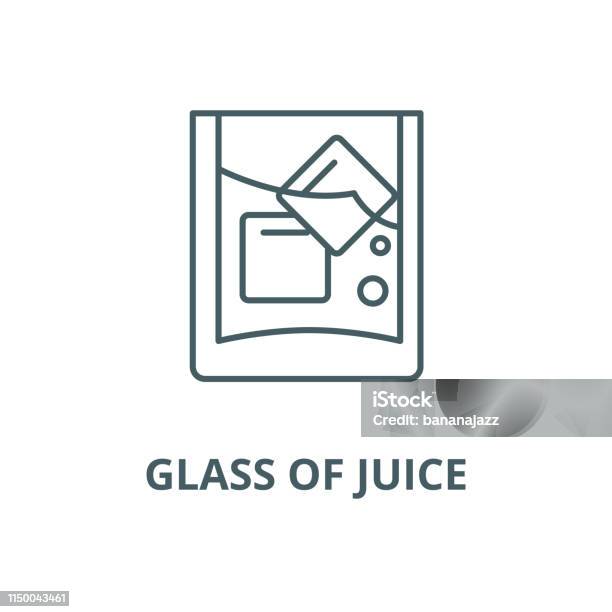 Vetores De Vidro Do Ícone Da Linha Do Vetor Do Suco Conceito Linear
