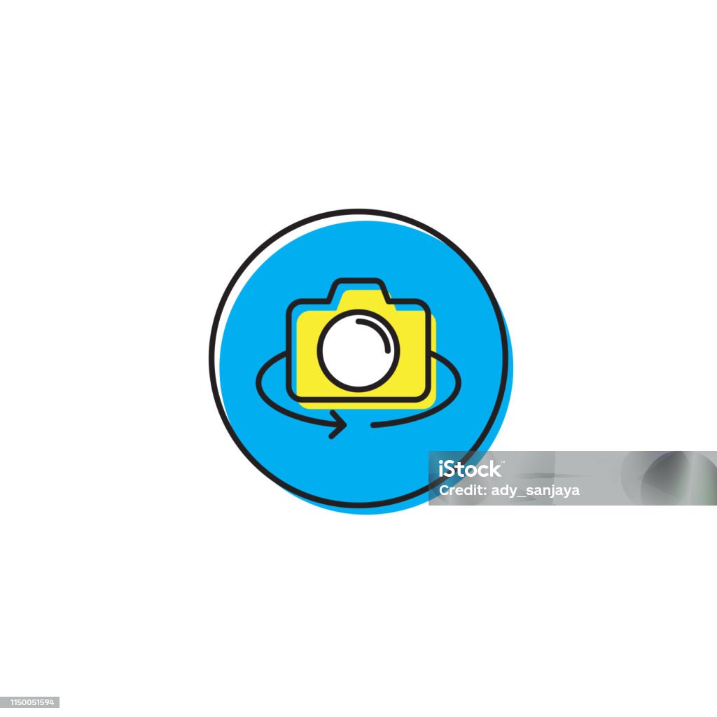 Mobiele Camera Roteren Vector Icoon Geïsoleerd Op Witte Achtergrond