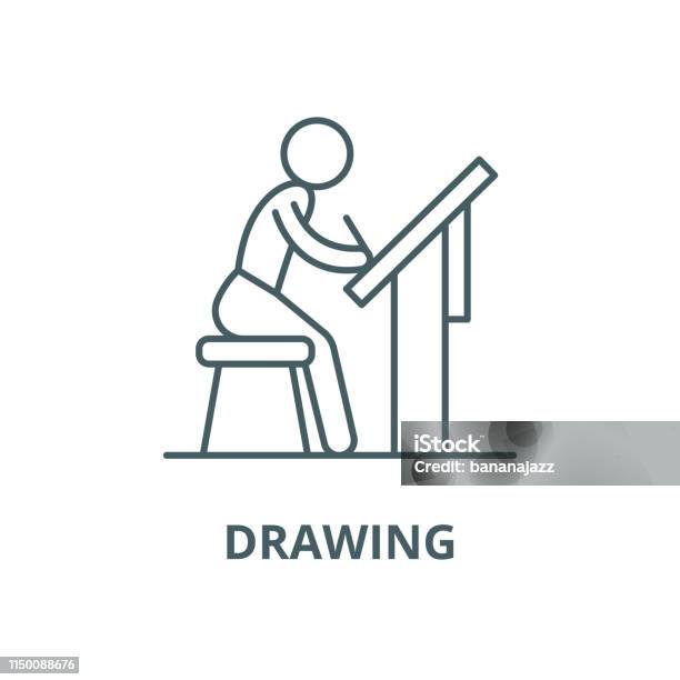 Ikon Garis Vektor Gambar Konsep Linear Tanda Kerangka Simbol Ilustrasi