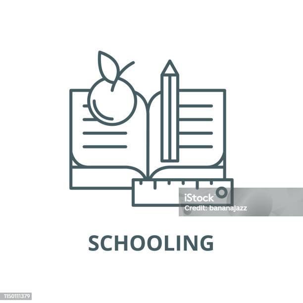 Graphisme De Ligne De Vecteur De Scolarité Concept Linéaire Signe De