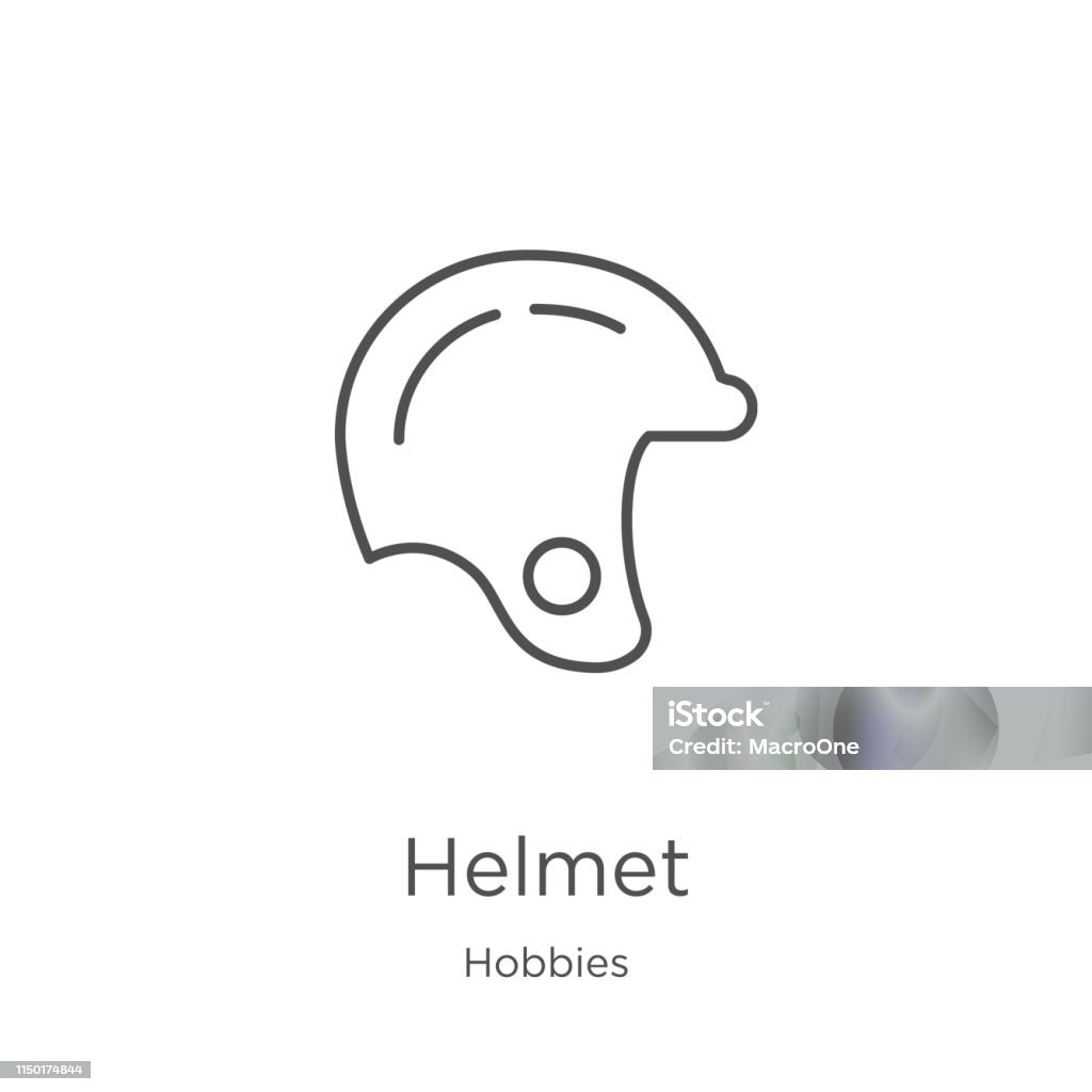 Vecteur Dicône De Casque De La Collection Hobbies Fine Ligne Casque