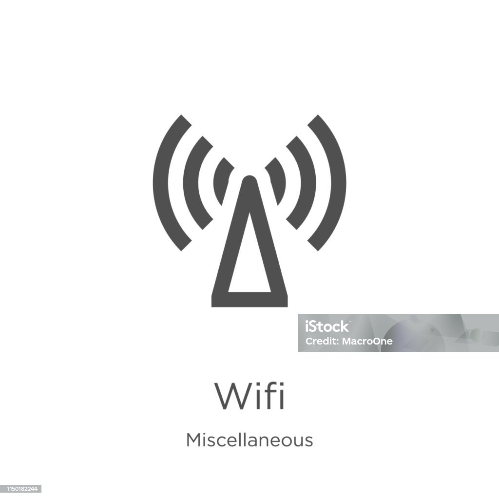 Vetores De Vetor Do Ícone Do Wifi Da Coleção Variada Linha Fina Wifi