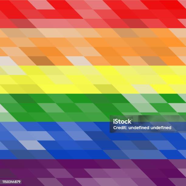 Bendera Kebanggaan Lgbt Latar Belakang Poligonal Vektor Bendera Pelangi
