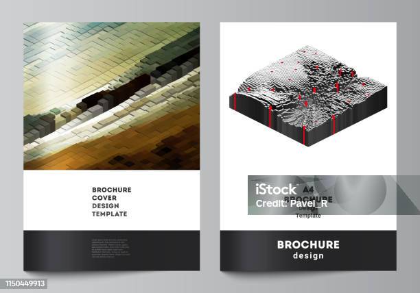 Tata Letak Vektor Format A4 Mencakup Templat Desain Mockup Untuk Brosur