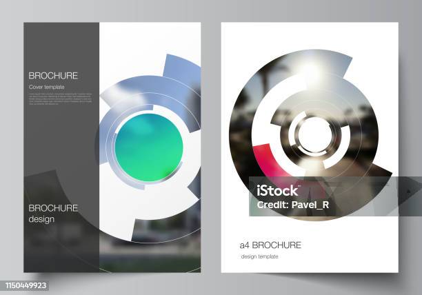 Tata Letak Vektor Format A4 Template Desain Mockups Sampul Modern Untuk