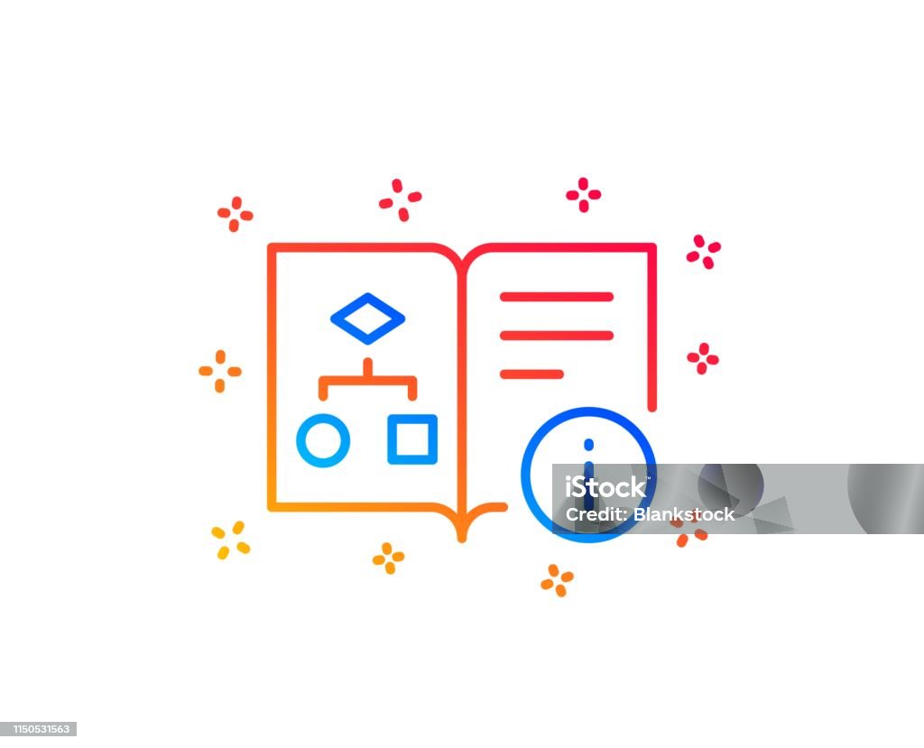 Technical Algorithm Line Icon Project Documentation Sign Vector Stock