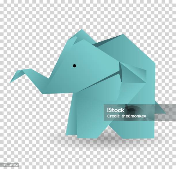 Icône En Origami Éléphant Illustration De Dessin Animé De Licône De