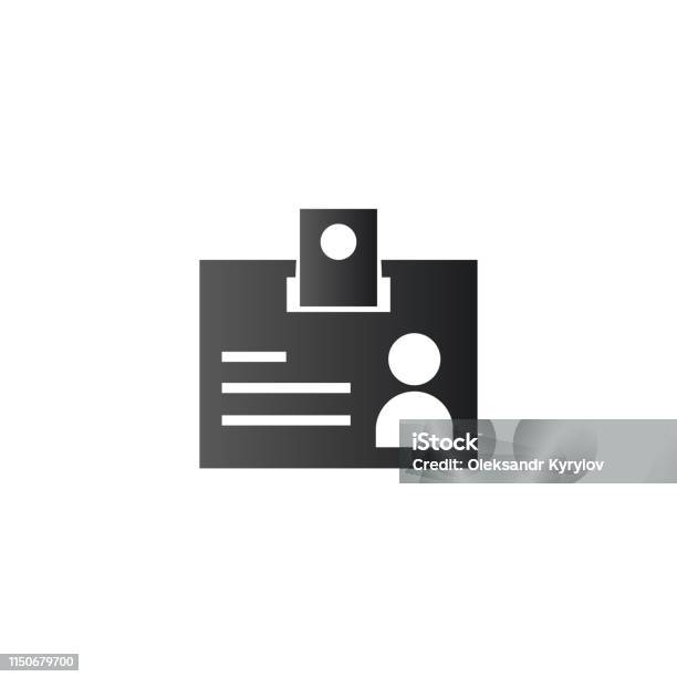 Icône De Carte Didentité Étiquette De Nom Illustration Vectorielle