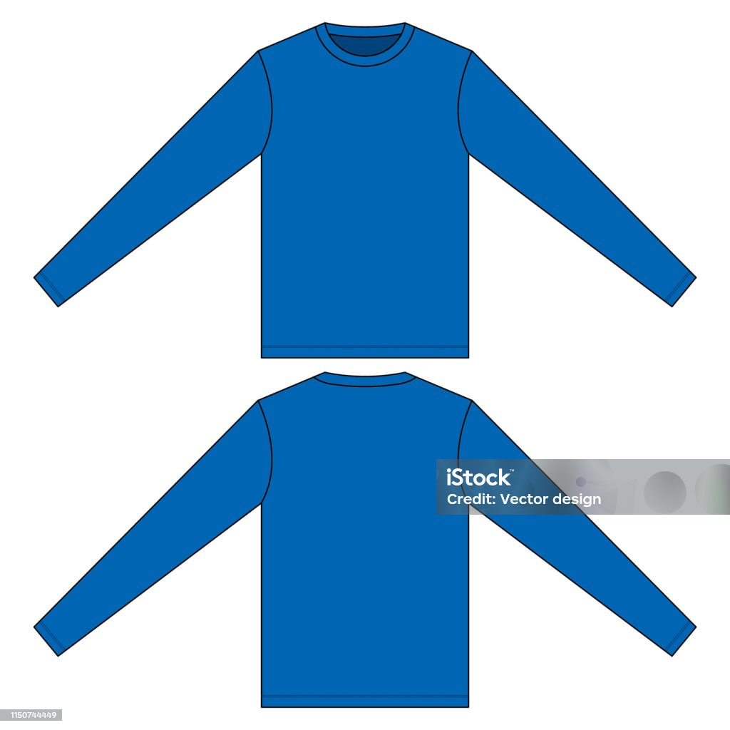 Long Sleeve Tshirt Vector For Template Stock Illustration Download